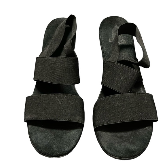 San Miguel Shoes | Shoes | San Miguel Sandals In Stretchy Black Fabric ...